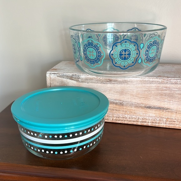 Pyrex | Kitchen | Pyrex Blue Aqua Blue Glass Storage Container About ...